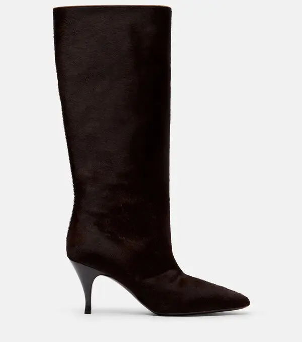 HERBERT LEVINE Silhouette Suede Knee-high Boots - Brown