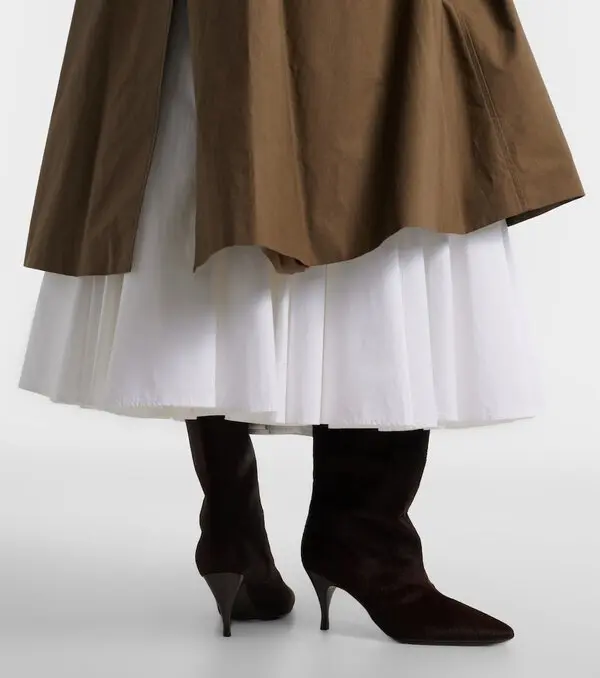 HERBERT LEVINE Silhouette Suede Knee-high Boots - Brown