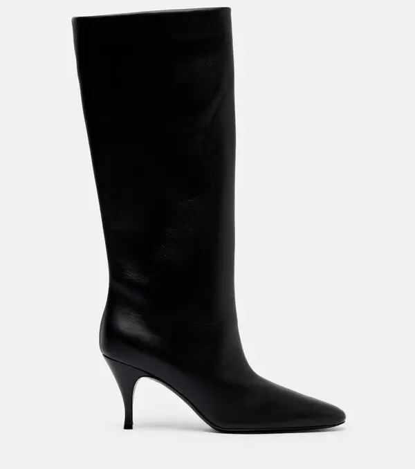 HERBERT LEVINE Silhouette Leather Knee-high Boots - Black