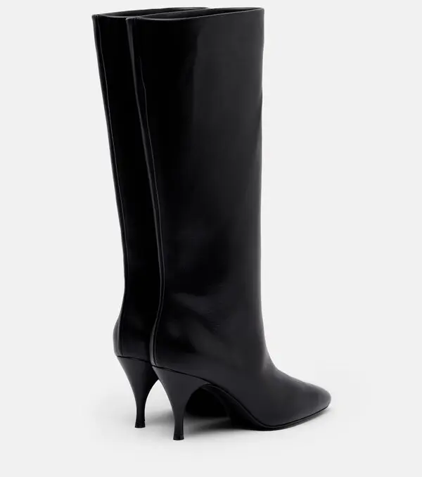 HERBERT LEVINE Silhouette Leather Knee-high Boots - Black