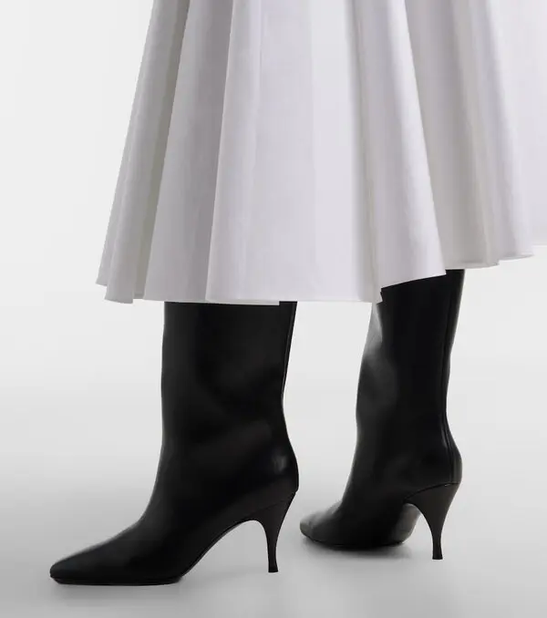 HERBERT LEVINE Silhouette Leather Knee-high Boots - Black