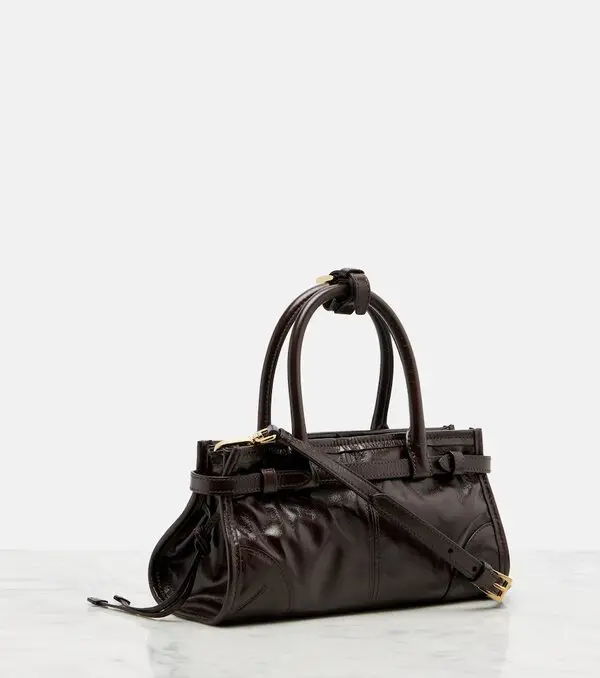 Prada Bonnie Mini Leather Top-handle Bag - Brown