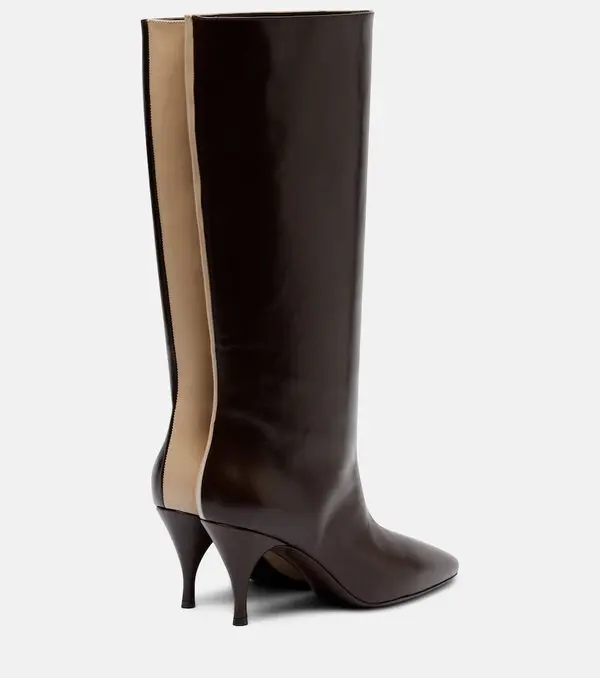 HERBERT LEVINE Two-faced Leather Knee-high Boots