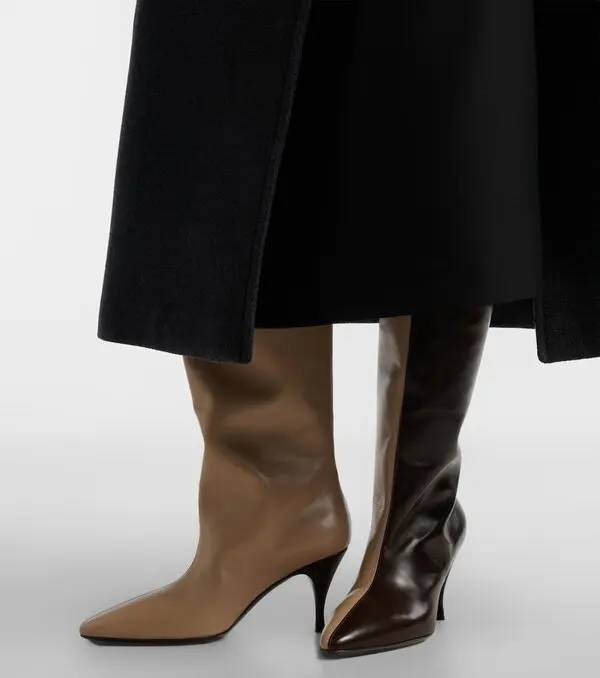 HERBERT LEVINE Two-faced Leather Knee-high Boots