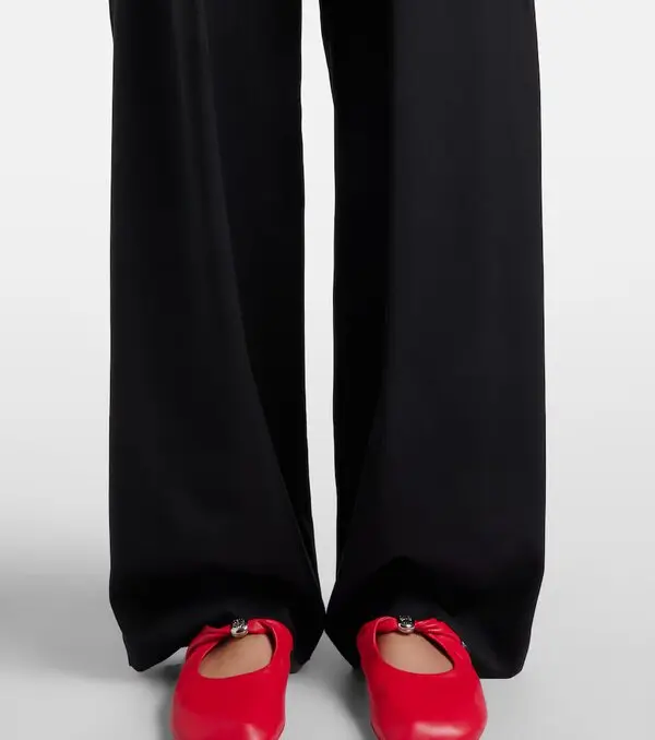 Loewe Logo Wool Straight-leg Pants