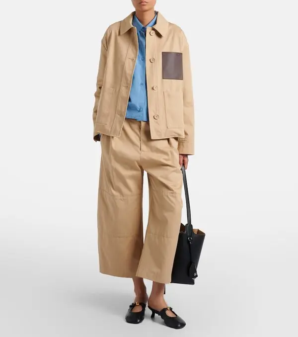 Loewe Cotton Cropped Barrel-leg Trousers