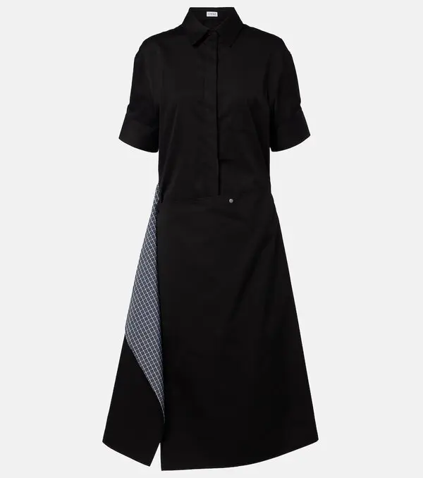 Loewe Deconstructed Gabardine Shirt Dress - Black
