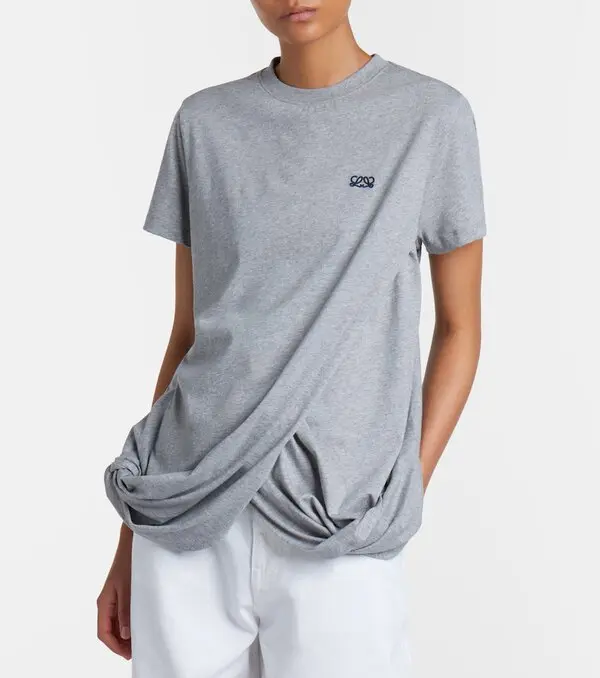 Loewe Double L Draped Cotton Jersey T-shirt
