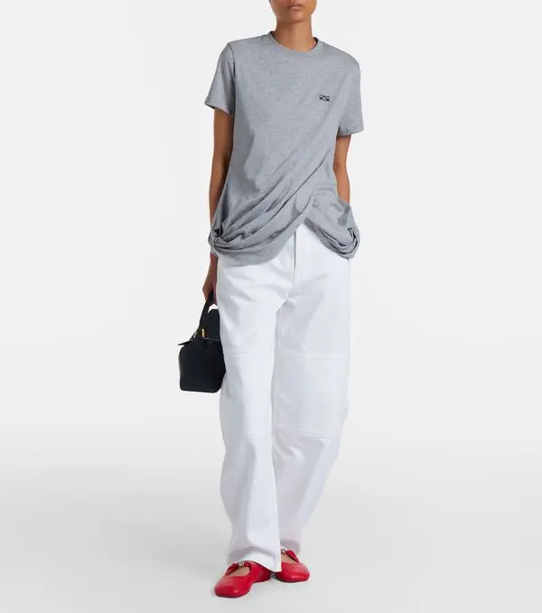 Loewe Double L Draped Cotton Jersey T-shirt