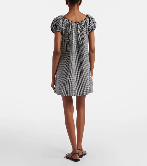 DÔEN Julia Gingham Cotton Poplin Minidress - Black