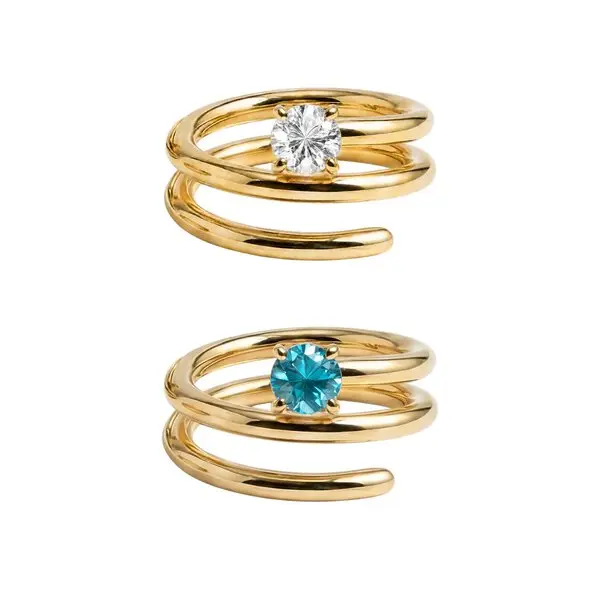NATIVE GEM Manifest Color Changing Spiral Ring - Blue