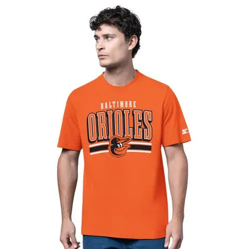 STARTER Heather Gray/ Baltimore Orioles Two-pack Long Sleeve & Short Sleeve T-shirt Set - Orange