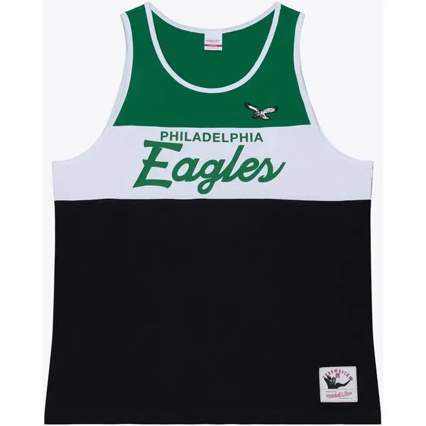 Mitchell & Ness Kelly Green Philadelphia Eagles Head Coach Tank Top - Black