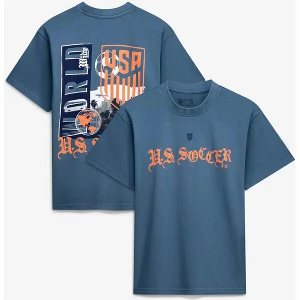 USCAPE APPAREL Host City U.s. Soccer X Los Angeles 2026 Graffiti Vintage T-shirt - Blue