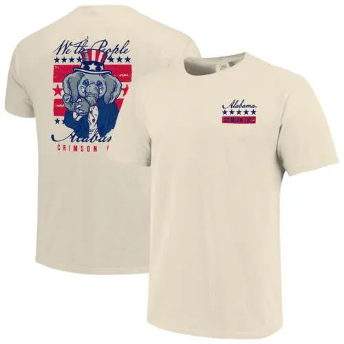 IMAGE ONE Alabama Crimson Tide Uncle Sam Mascot T-shirt - Cream