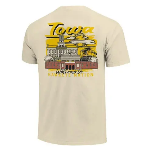 IMAGE ONE Iowa Hawkeyes Comfort Colors Hand-drawn Campus Stack T-shirt