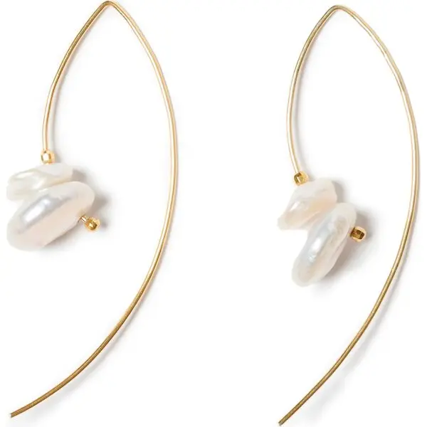 Chan Luu Freshwater Pearl Hoop Earrings - White Pearl