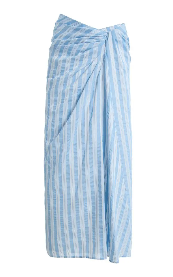 Simkhai Liorra Yarn-dyed Jersey Midi Skirt - Blue