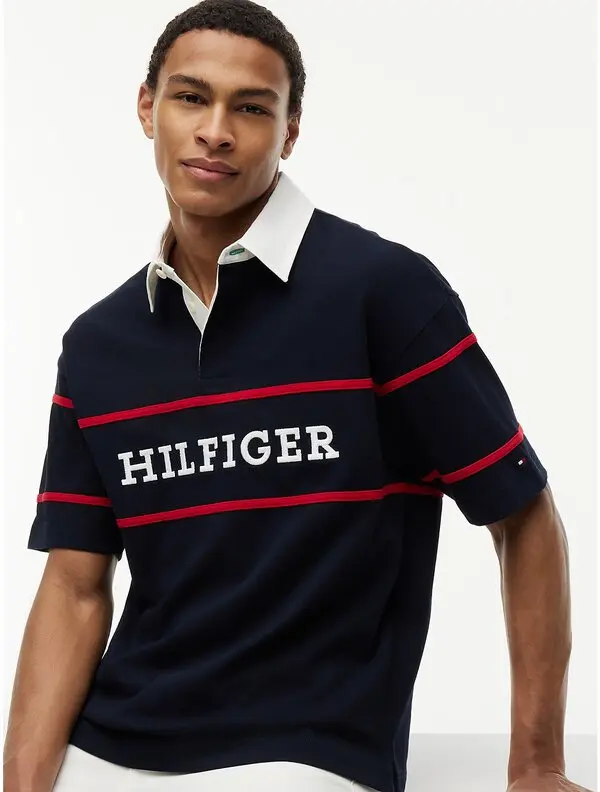 Tommy Hilfiger Relaxed Fit Hilfiger Logo Rugby Polo