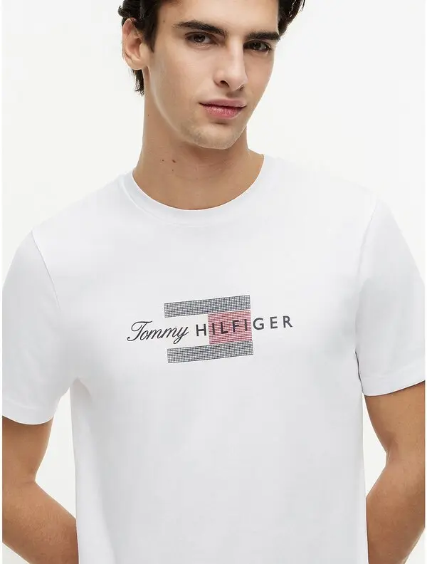 Tommy Hilfiger Tommy Script Flag Logo T-shirt - White