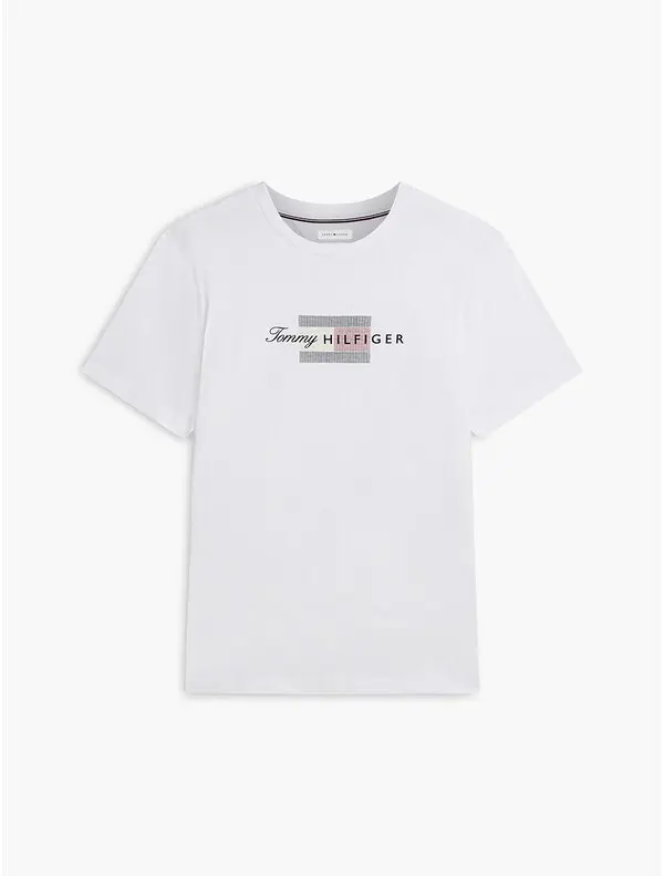 Tommy Hilfiger Tommy Script Flag Logo T-shirt - White