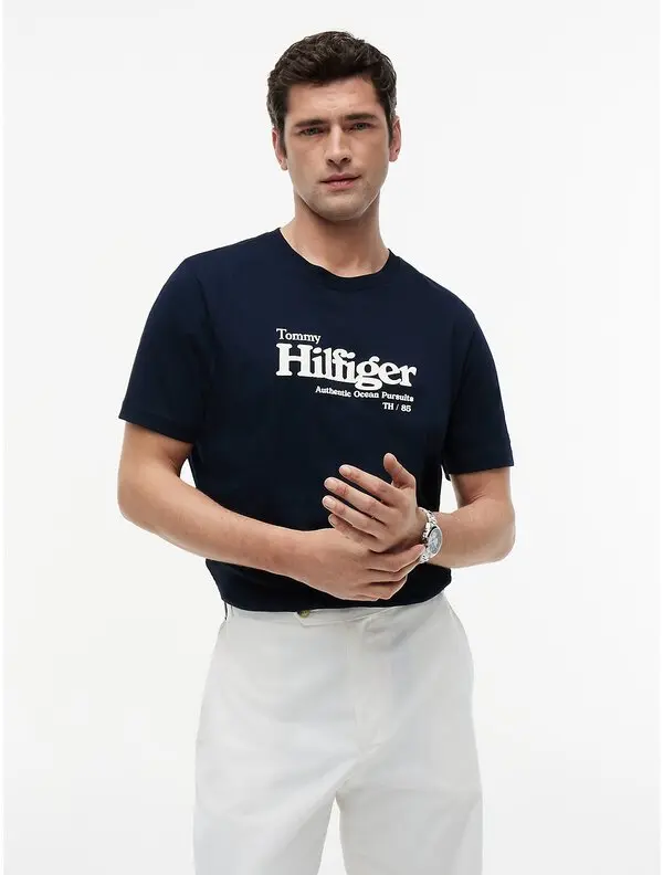 Tommy Hilfiger Nautical Hilfiger Logo T-shirt - Navy