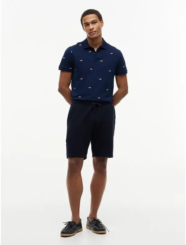 Tommy Hilfiger Regular Fit Allover Flag Logo Pique Polo