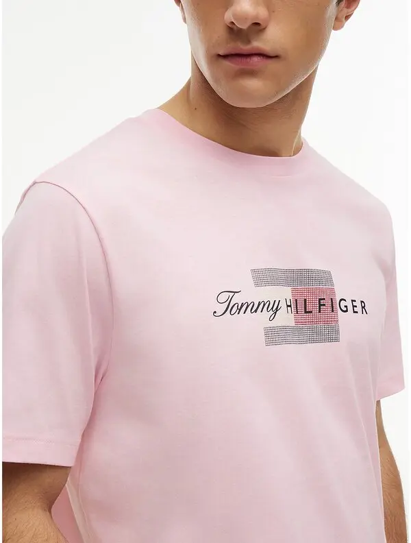 Tommy Hilfiger Tommy Script Flag Logo T-shirt - Pink Lily