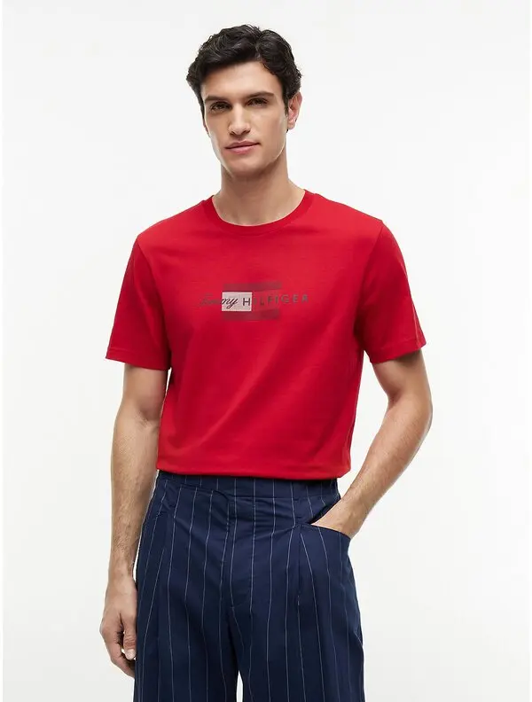 Tommy Hilfiger Tommy Script Flag Logo T-shirt