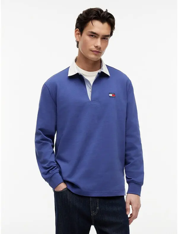 Tommy Hilfiger Relaxed Fit Rugby Polo - Blue Storm