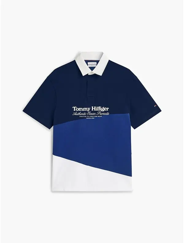 Tommy Hilfiger Nautical Colorblock Jersey Rugby Polo
