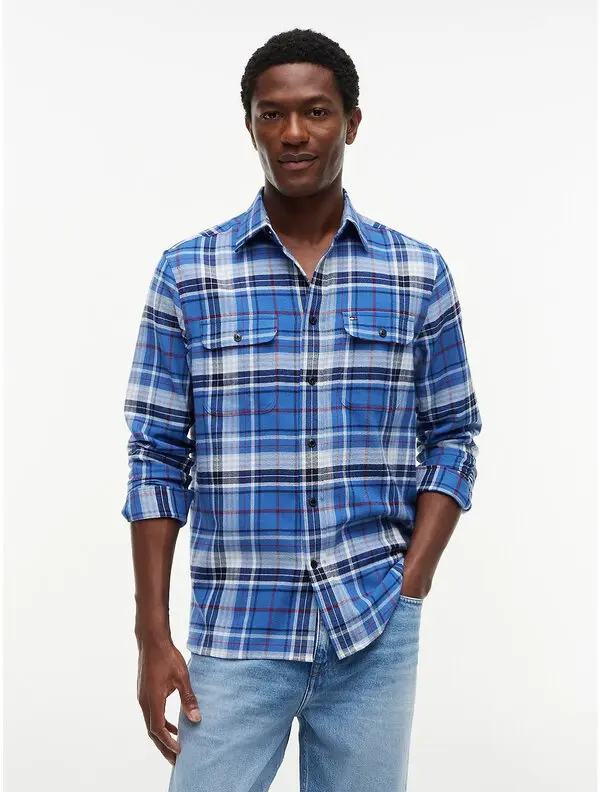 Tommy Hilfiger Classic Fit Plaid Brushed Shirt