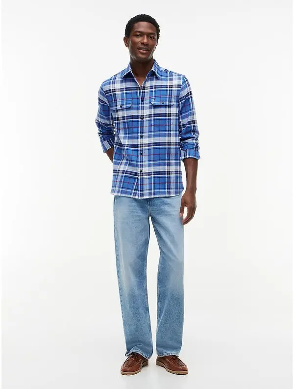 Tommy Hilfiger Classic Fit Plaid Brushed Shirt