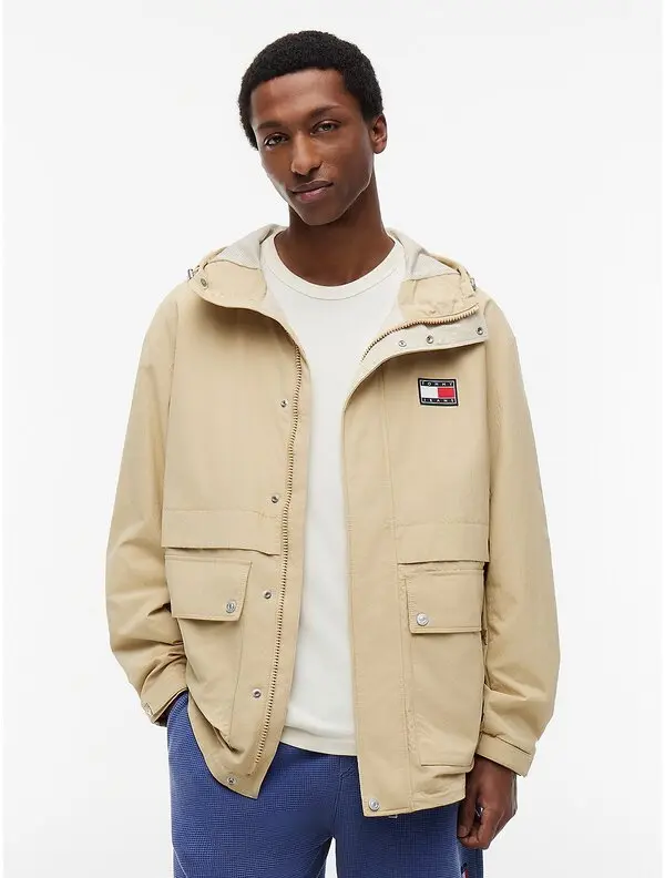 Tommy Hilfiger Colorblock Hooded Windbreaker - Beige