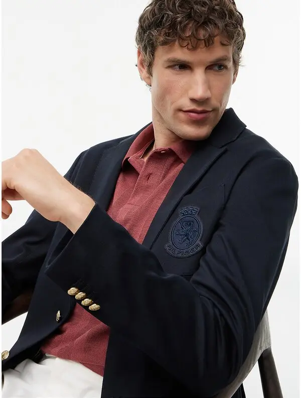 Tommy Hilfiger Crest Logo Stretch-cotton Club Blazer