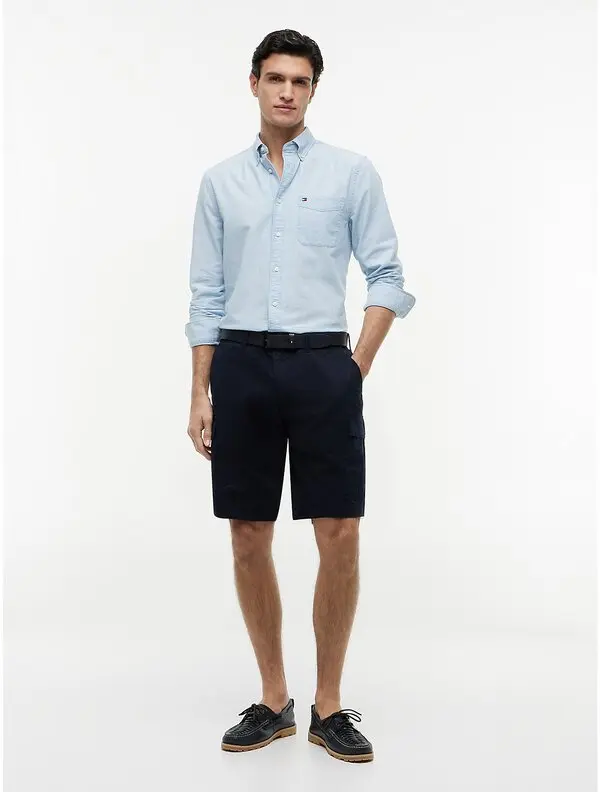 Tommy Hilfiger Garment-dyed Relaxed Fit Cargo Shorts - Navy