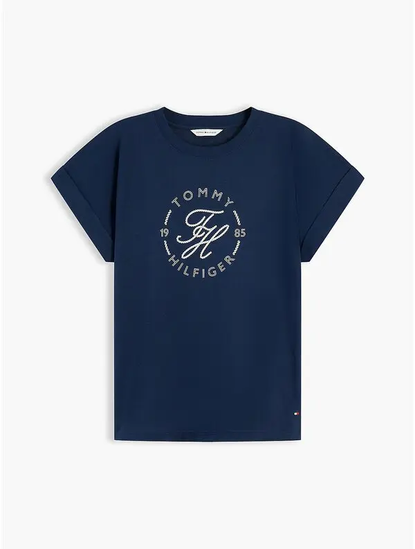 Tommy Hilfiger Nautical Script Monogram Cuffed T-shirt