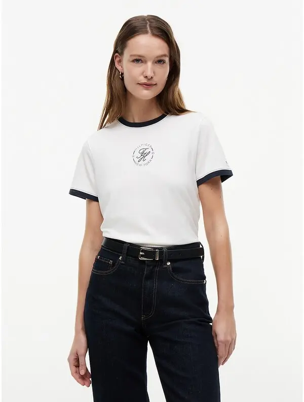 Tommy Hilfiger Nautical Script Monogram Ringer T-shirt