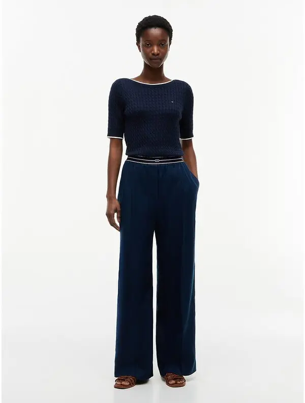 Tommy Hilfiger Straight Linen Pull-on Pants