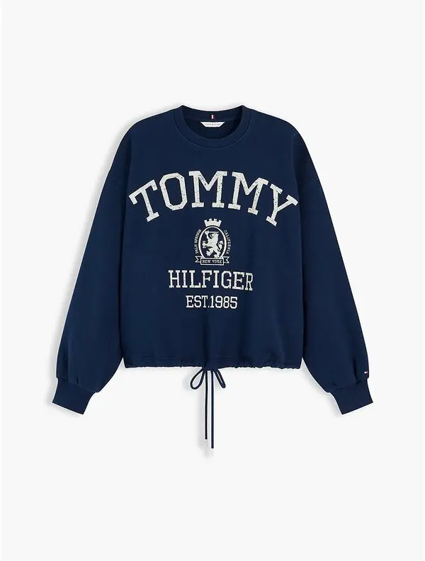 Tommy Hilfiger Varsity Crest Logo Sweatshirt - Navy