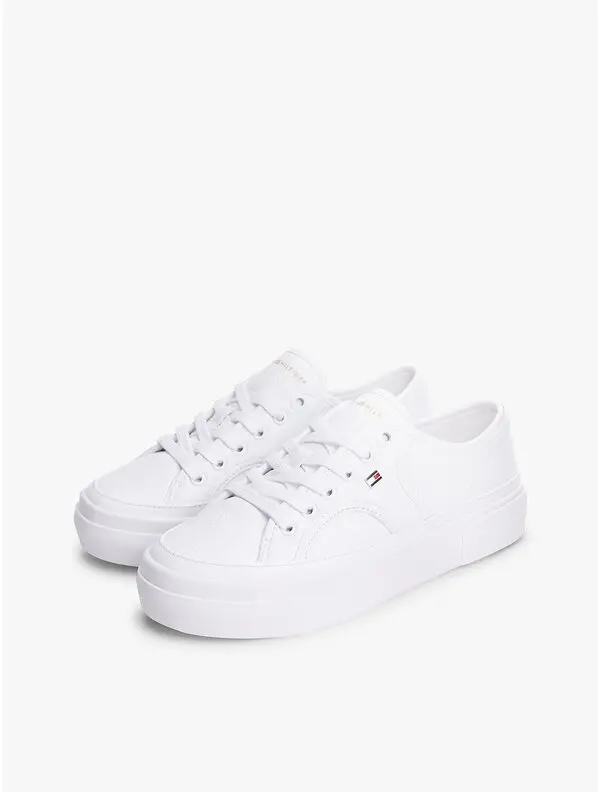 Tommy Hilfiger Pebbled Leather Platform Sneaker