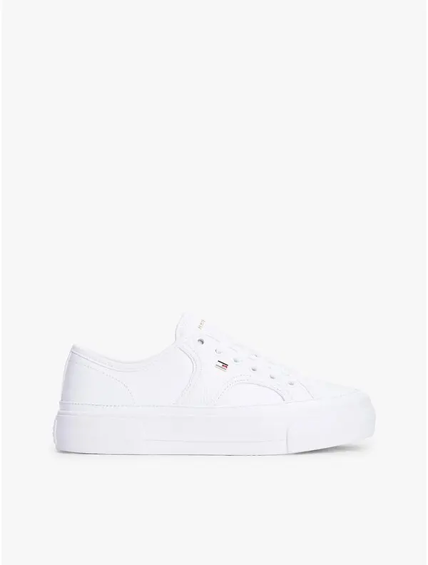 Tommy Hilfiger Pebbled Leather Platform Sneaker