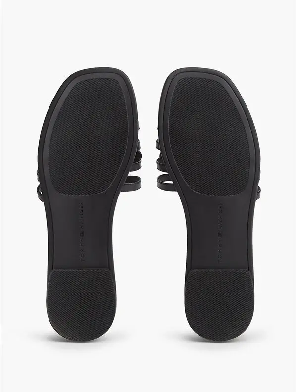 Tommy Hilfiger Script Monogram Leather Slide Sandal