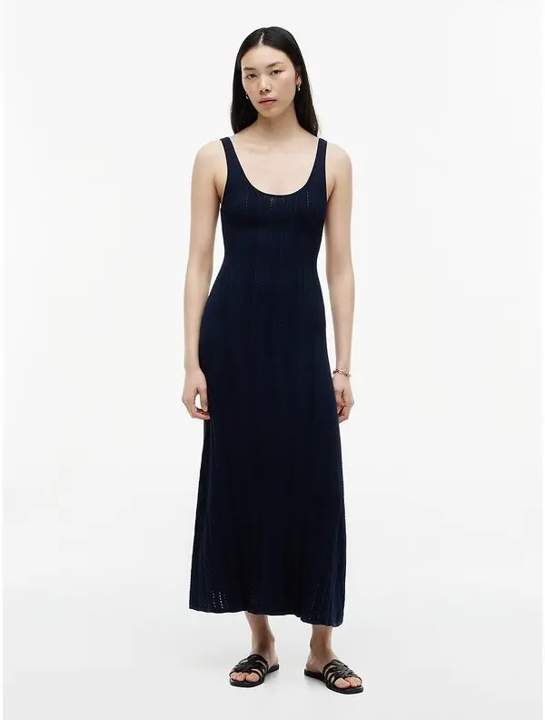 Tommy Hilfiger Cable Knit Pointelle Midi Tank Dress