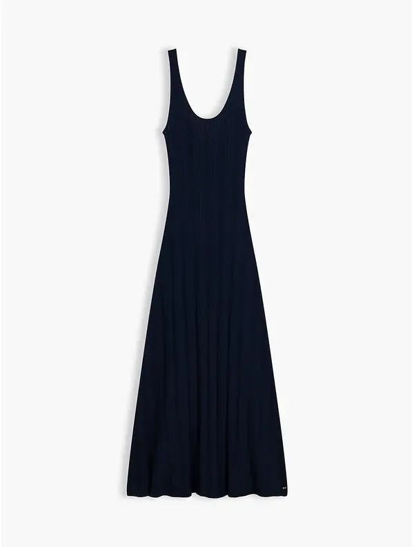 Tommy Hilfiger Cable Knit Pointelle Midi Tank Dress
