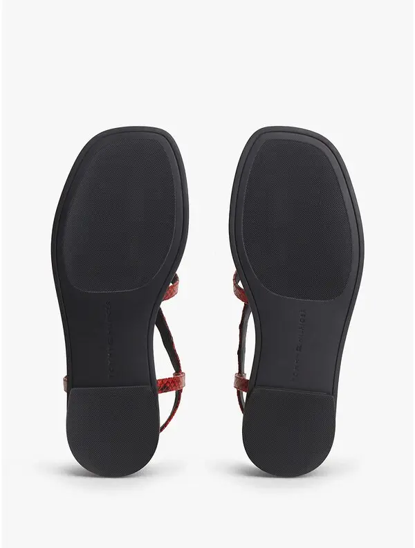 Tommy Hilfiger Snake-embossed Buckled Leather Sandal