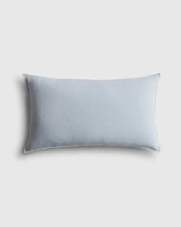 Quince Contrast European Linen Pillow Cover - Mist/ivory