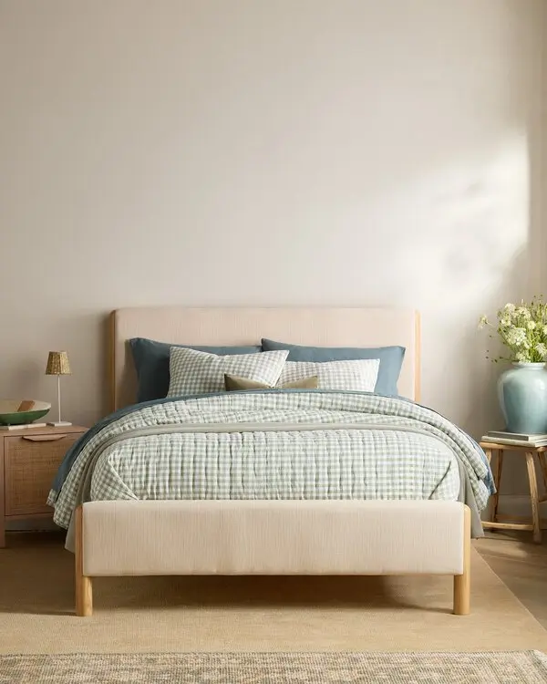Quince European Linen Patterned Quilt - Willowleaf Gingham