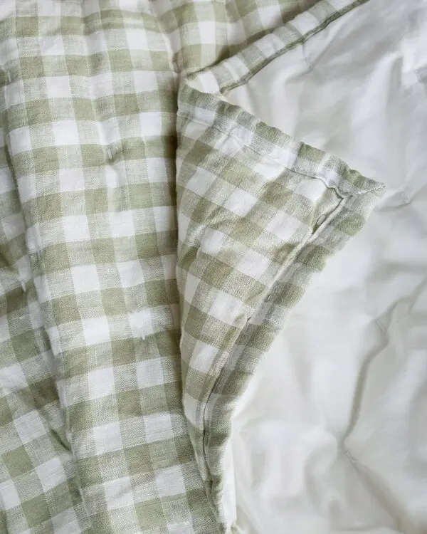 Quince European Linen Patterned Quilt Set - Willowleaf Gingham