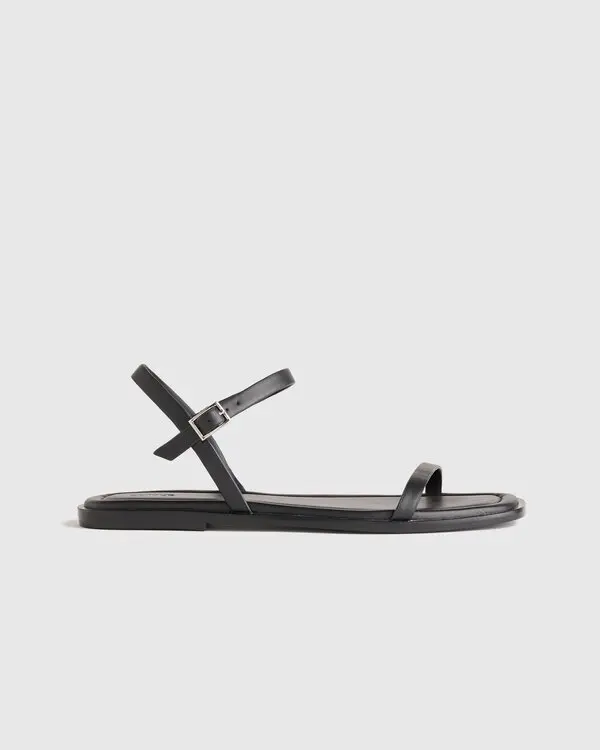 Quince Italian Leather Ankle Strap Flat Sandal